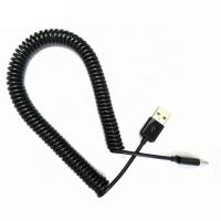 China OEM Spiral Coiled USB to Mini USB Cable 1M 2M 3M Length with 1A 2A 3A Charging Current for Mobile Devices for sale