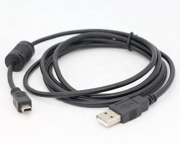 Quality 1.5m USB A To Mini B 5PIN USB 2.0 Data Charging OTG Cable with Ferrite for sale