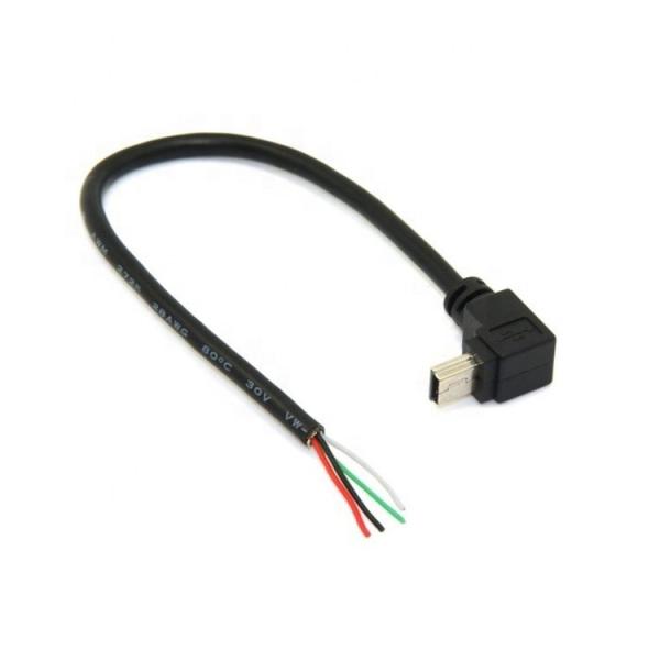 Quality 90 Degree Up Down Left Right Angle Mini USB to Stripped Bare Wire Open End for sale