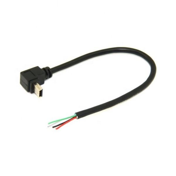 Quality 90 Degree Up Down Left Right Angle Mini USB to Stripped Bare Wire Open End for sale