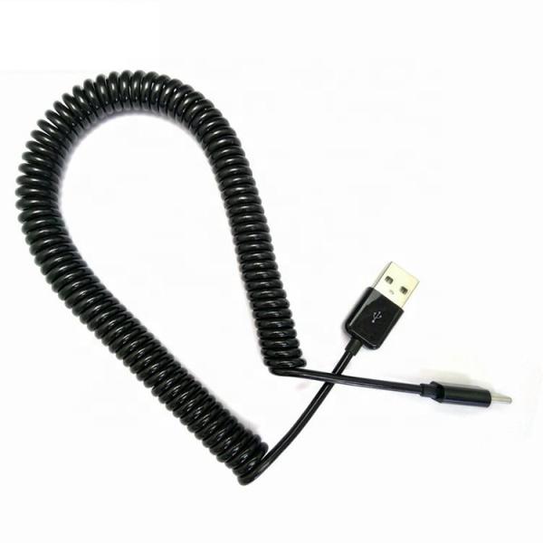 Quality Retractable Sprial Coiled USB to Mini B 5p Data Charger Cable for sale