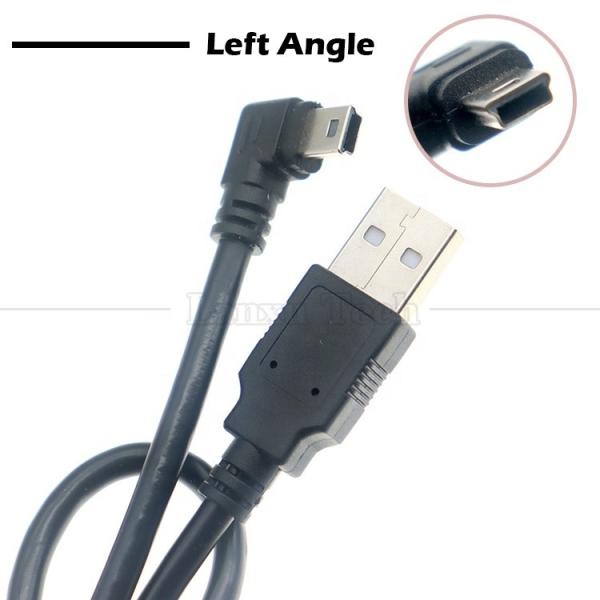 Quality Customization 90 Degree Left Angle USB A Male To MINI 5P USB Cable for PS3 for sale