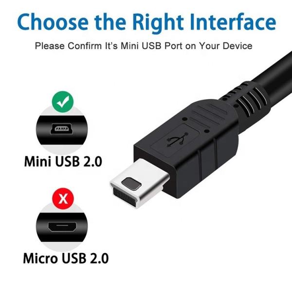 Quality Custom Shied Mini B 5 PIN USB 2.0 Charger Data Cable For PS3 controller camera for sale