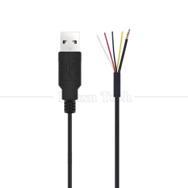 Quality Shield USB A Male to 4 Bare Wires Open End Pigtail Cable for sale