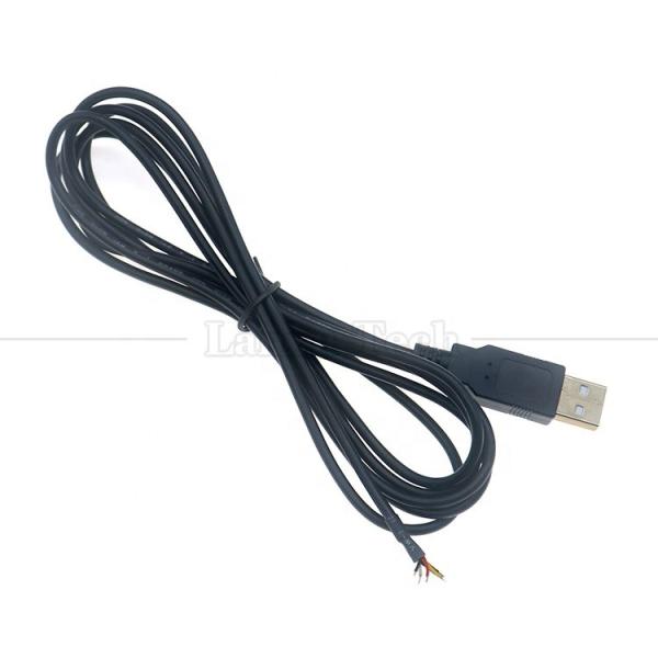 Quality Shield USB A Male to 4 Bare Wires Open End Pigtail Cable for sale