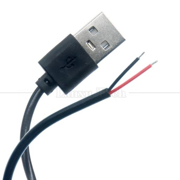 Quality High Quality 5V USB 2.0 A Male to Open Stripped Bare 2pin Wires End Pigtail Cable for LED Light Strip Lamp for sale