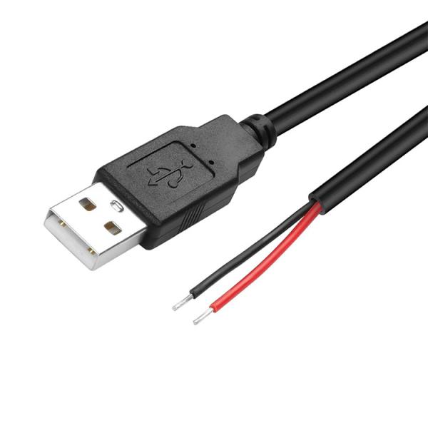 Quality 5V USB to Open Stripped Tinned Bare Wires End Pigtail Power Charger Cable for LED Strip Light Lamp for sale