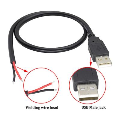 Cina 5V USB per aprire fili nudi in scatola a strisce End Pigtail Power Charger Cable per lampada a striscia a LED in vendita