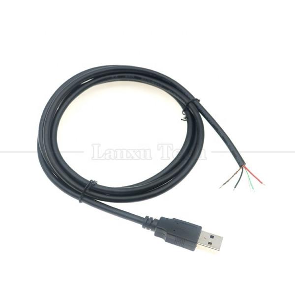 Quality Custom USB 2.0 Type A Male To Stripped Tinned 2 3 4 Wires Open End Pigtail Data for sale