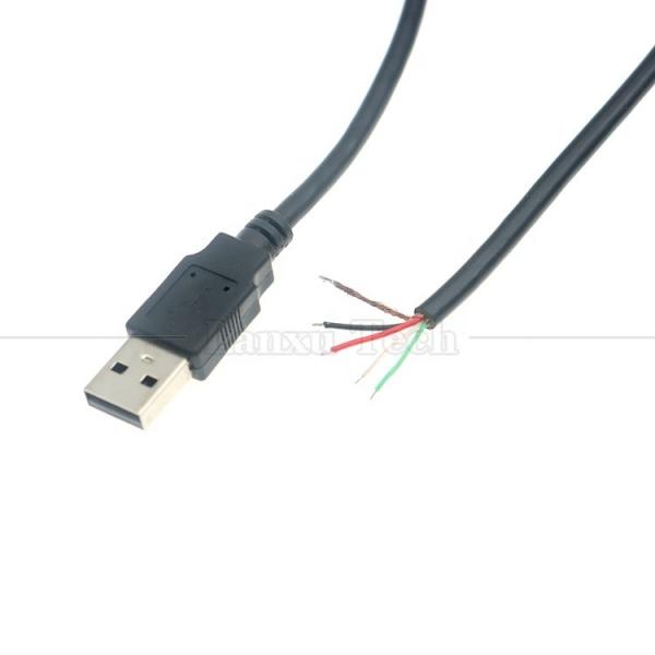 Quality Custom Manufacture USB A Male to Stripped Bare Wire Open End Pigtail Cable for sale