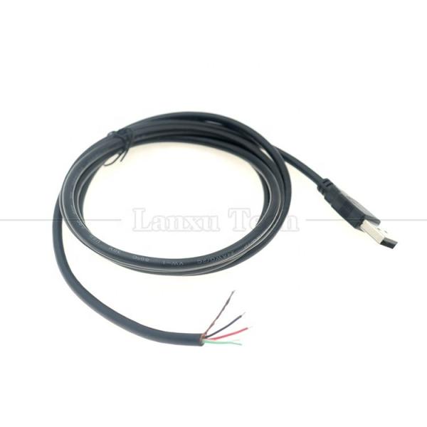 Quality Custom Shield USB 2.0 A Male to Stripped Wires Open End Pigtail Cable for sale