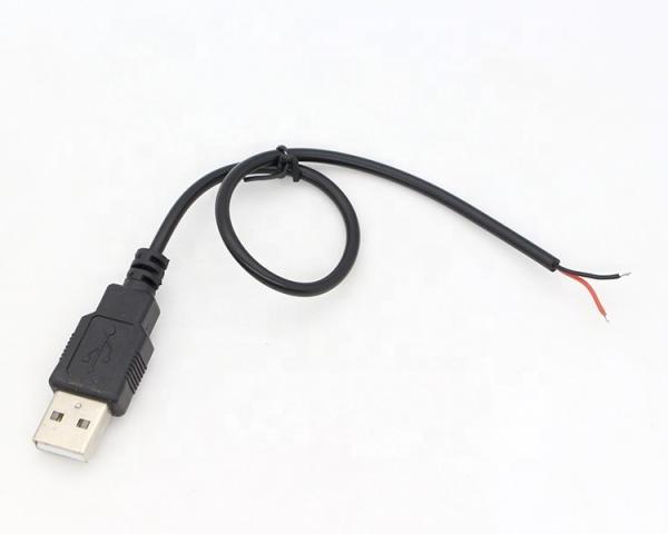 Quality USB 2.0 A Male to Open Stripped 2 Tinned Soldering Bare Wire End Pigtail Cable for sale