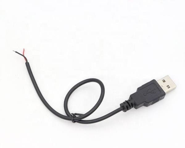 Quality USB 2.0 A Male to Open Stripped 2 Tinned Soldering Bare Wire End Pigtail Cable for sale