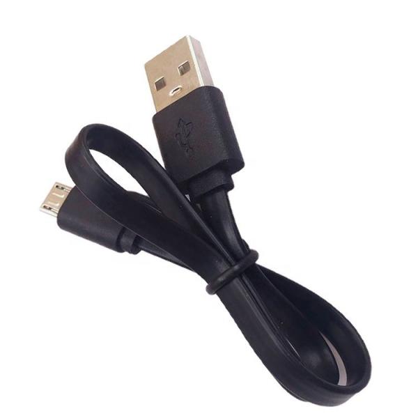 Quality Short Black White Noodle Flat Micro V8 to USB Cable for sale