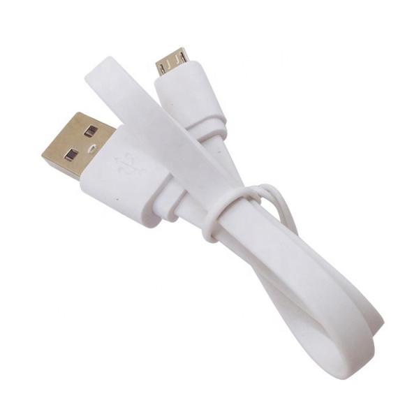 Quality Short Black White Noodle Flat Micro V8 to USB Cable for sale