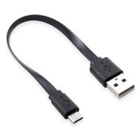 Quality Short Black White Flat Micro USB Cable for Power Bank Speaker for sale