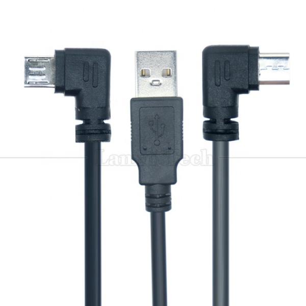 Quality 90 Degree Right Angle Micro B Male to USB Type A Male Extension Data Charger Cable for Tablet for sale