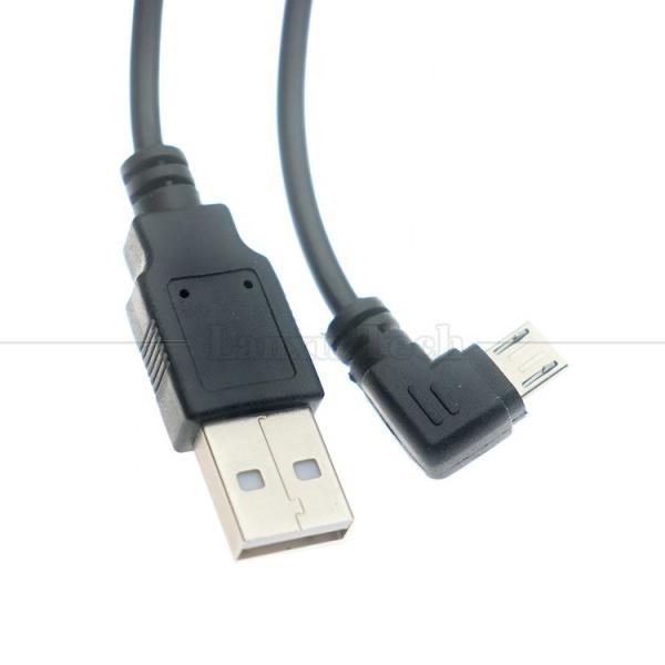 Quality 90 Degree Right Angle Micro B Male to USB Type A Male Extension Data Charger for sale