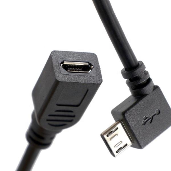 Quality 90 Degree Left Right Up Down  Angle Male to Female Micro B USB 2.0 Extension Cable for sale