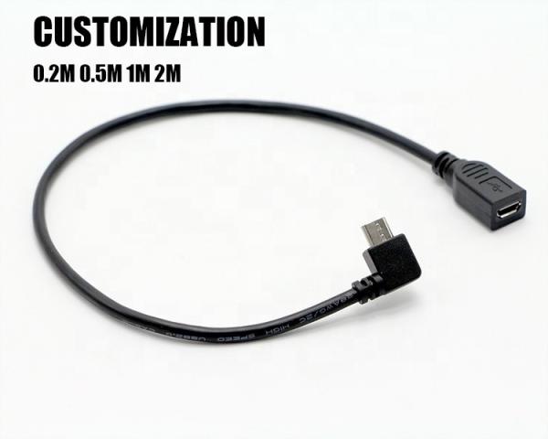 Quality 90 Degree Left Right Up Down Angle Male to Female Micro B USB 2.0 Extension for sale