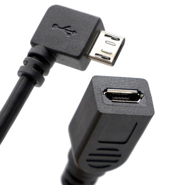 Quality 90 Degree Left Right Up Down Angle Male to Female Micro B USB 2.0 Extension for sale