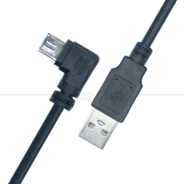 Quality Customization 1m 2m 3m 90 Degree Right Angle Micro B V8 Connector to USB Extension Data Charger Cable for sale