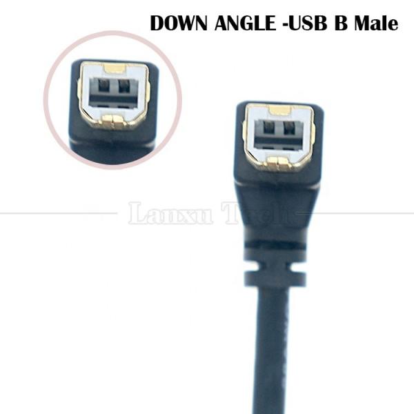 Quality Right Left Up Down Angle 90 Degree Angle USB A to USB B Cable for Printer for sale