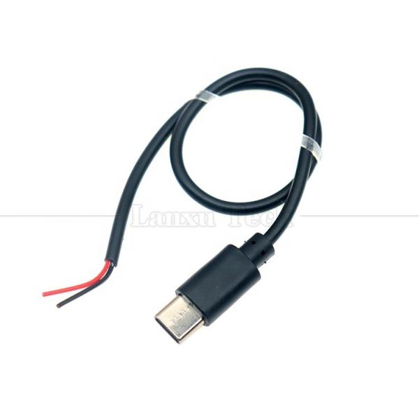 Quality Custom Data Charging 2 4 Cores USB Type C Male Female to Stripped Open Wire End Pigtail Cable for sale