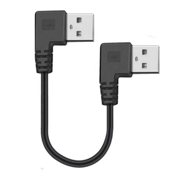 Quality CUSTOM 0.25M 0.3M 90 Degree RIght Angle Male USB to Right Angle Male USB 2.0 Cable for sale
