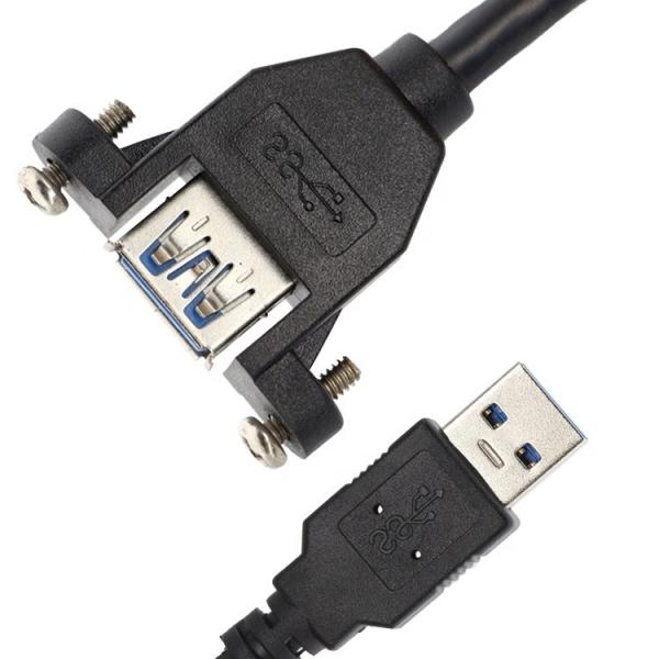Quality Screw Locking Mini Micro B Type C RJ45 Ethernet Male to Female USB Panel Mount for sale