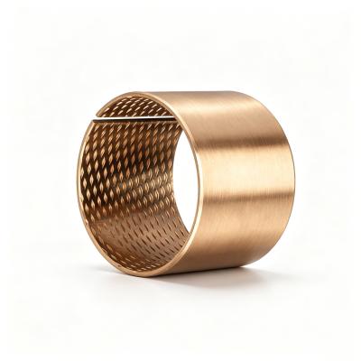 China Wrapped Phosphor Bronze Bushing FB092 Split Sliding Bearing with Diamond Oil Pockets, Heavy Load Bronze Sleeve for Construction & Agricultural Machinery for sale