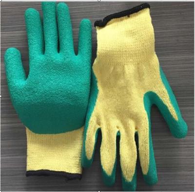 China 10G Cotton knitted gloves with latex coated crinkle,protective work glove,glove,gloves,protected glove,coated,dipped for sale