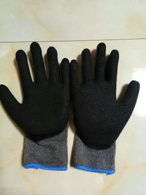 China 10G Cotton knitted gloves with latex coated crinkle,protective work glove,glove,gloves,protected glove,coated,dipped for sale