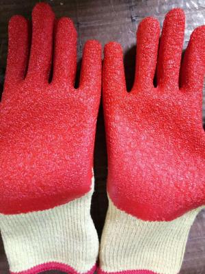 China 10G Cotton knitted gloves with latex coated crinkle,protective work glove,glove,gloves,protected glove,coated,dipped for sale