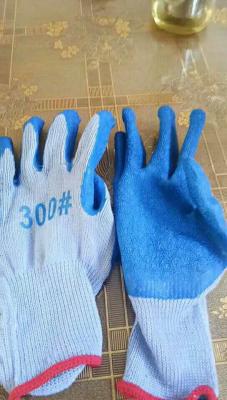 China 10G Cotton knitted gloves with latex coated crinkle,protective work glove,glove,gloves,protected glove,coated,dipped for sale