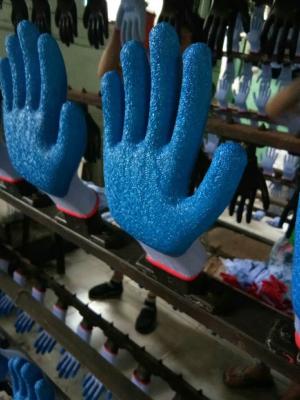 China 10G 21s Cotton knitted gloves with latex coated crinkle,protective work glove,glove,gloves,protected glove,coated,dipped for sale