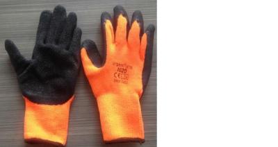 China Winter Gloves,7G Polyester Terry Loop Shell,Napping Brushed Lining Glove Latex Coated,Crinkle Finish for sale