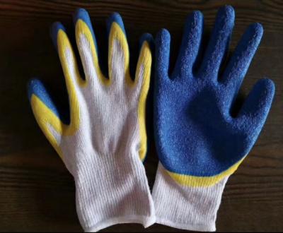 China 10G Cotton Gloves With Latex Double Coated Crinkle,Protective Work Glove,Gloves,Protected Glove,Coated,Dipped for sale