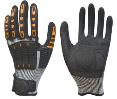 China ANTI-IMPACT TPR 13G HPPE SHELL WITH NITRILR SANDY COATED,VELCRO CUFF,PADDED PALM for sale