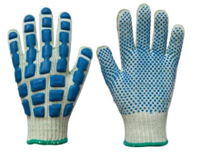 China Anti-Impact 7 Gauge T/C Shell Glove With Latex Dots,Fingerip Reinforced for sale