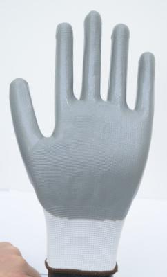 China 13G polyester glove Nitrile coated smooth,safety gloves,protective work protected glove,coating dipped dipping glove for sale