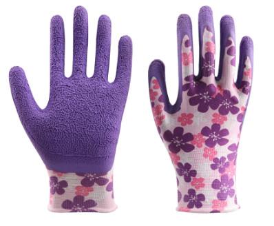 China 13G Polyester Printed Gloves Latex Coated Foam,Protective Work Glove,Protected Glove,Coated,Dipped for sale