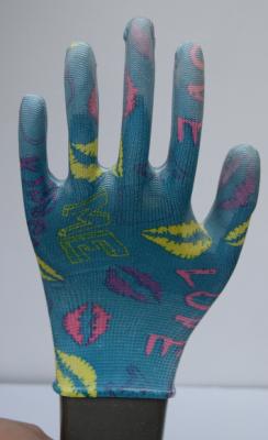 China 13G Polyester Printed Glove With PU Coated,Safety Gloves,Protective Work Glove,Protected Glove,Coated,Dipped for sale