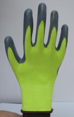 China 13G polyester glove Nitrile coated Foam unbreathable,safety protective work protected coating dipped dipping glove for sale
