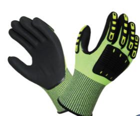 China Anti-Impact Tpr 13G Hppe Shell With Nitrile Sandy Coated,TPR reinforcements,anti-cut,Protect Glove,Coated Gloves for sale