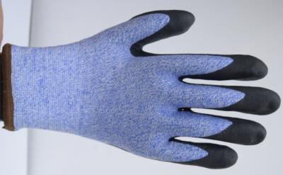 China Winter use,outside 13G Hppe,inside 7G Acrylic loop brushed Glove,Foam Nitrile palm Coated,Protect Glove for sale