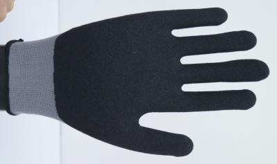 China 15 Guage Nylon & Spandex Liner Glove with Nitrile sandy Palm Coating coated dipped for sale