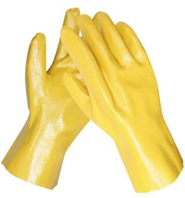China Interlock Liner Gauntlet, Nitrile Fully Coating glove for sale
