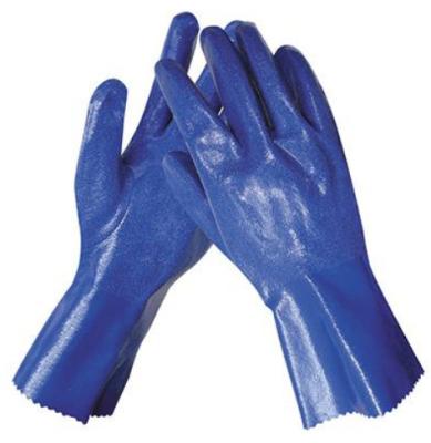 China Interlock Liner Gauntlet, Rough Nitrile Fully Coating Glove for sale