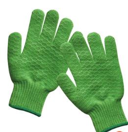China Dotted Gloves,7 guage poly-cotton liner, with PVC embossing dots on both sides for sale